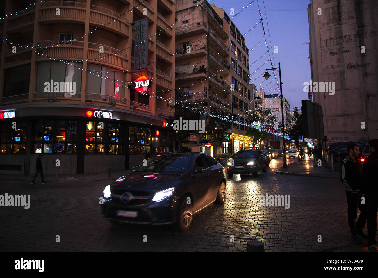 Beirut, Lebanon - 06 Jan 2018. Night at Beirut city, Lebanon Stock ...
