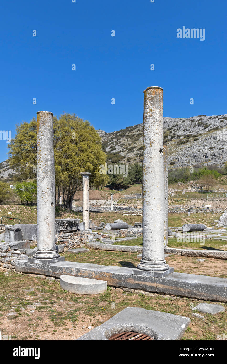 Ancient Ruins at archaeological site of Philippi, Eastern Macedonia and ...