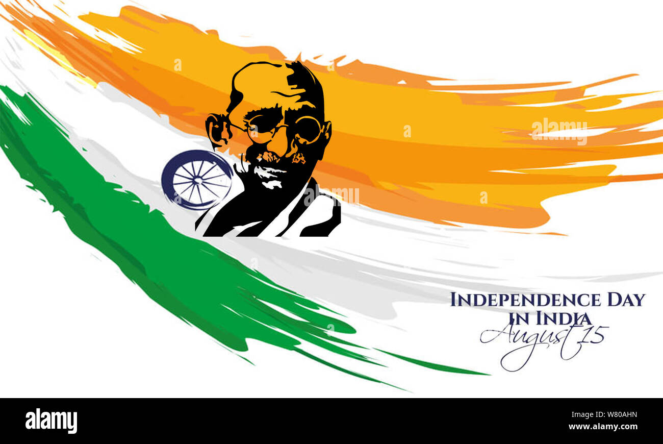 Mahatma Gandhi Indian Flag High Resolution Stock Photography and Images ...