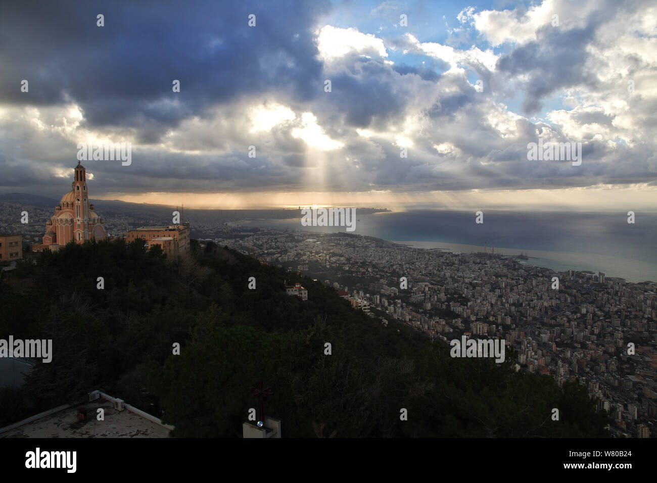 The view on Jounieh, Lebanon Stock Photo - Alamy