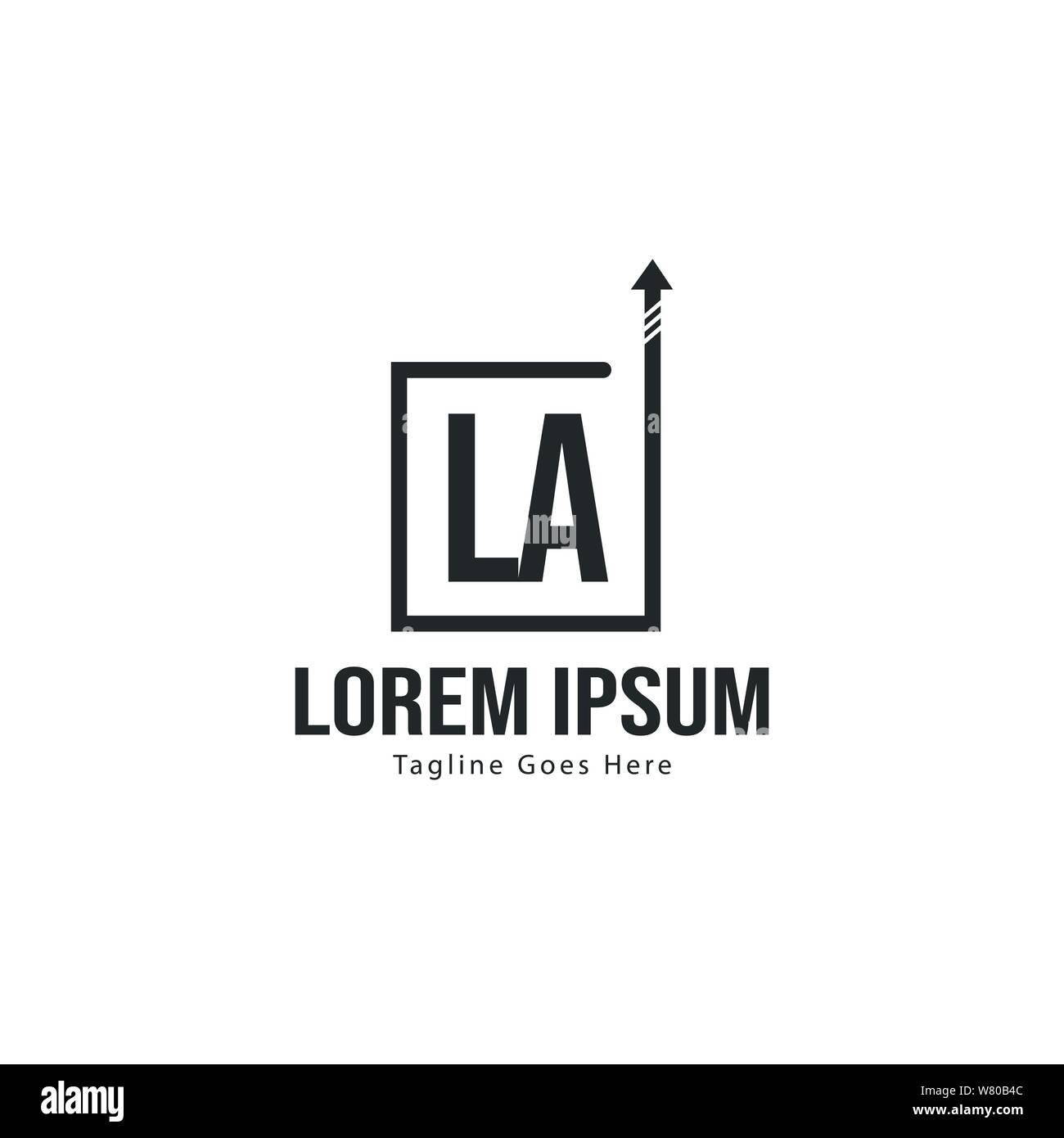 Initial LA logo template with modern frame. Minimalist LA letter logo ...
