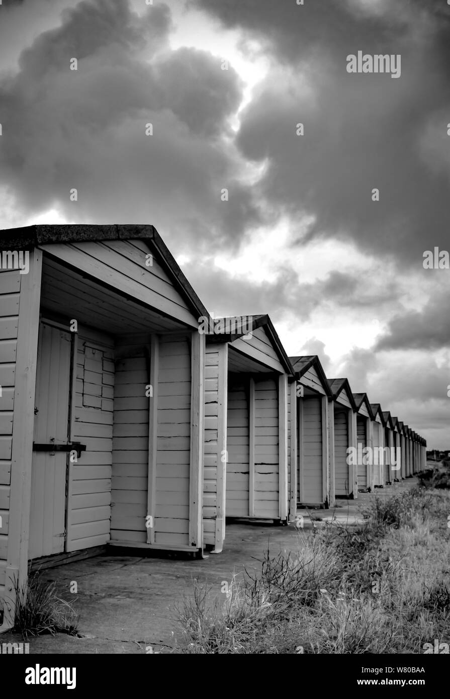 Beach blue skies Black and White Stock Photos & Images - Alamy