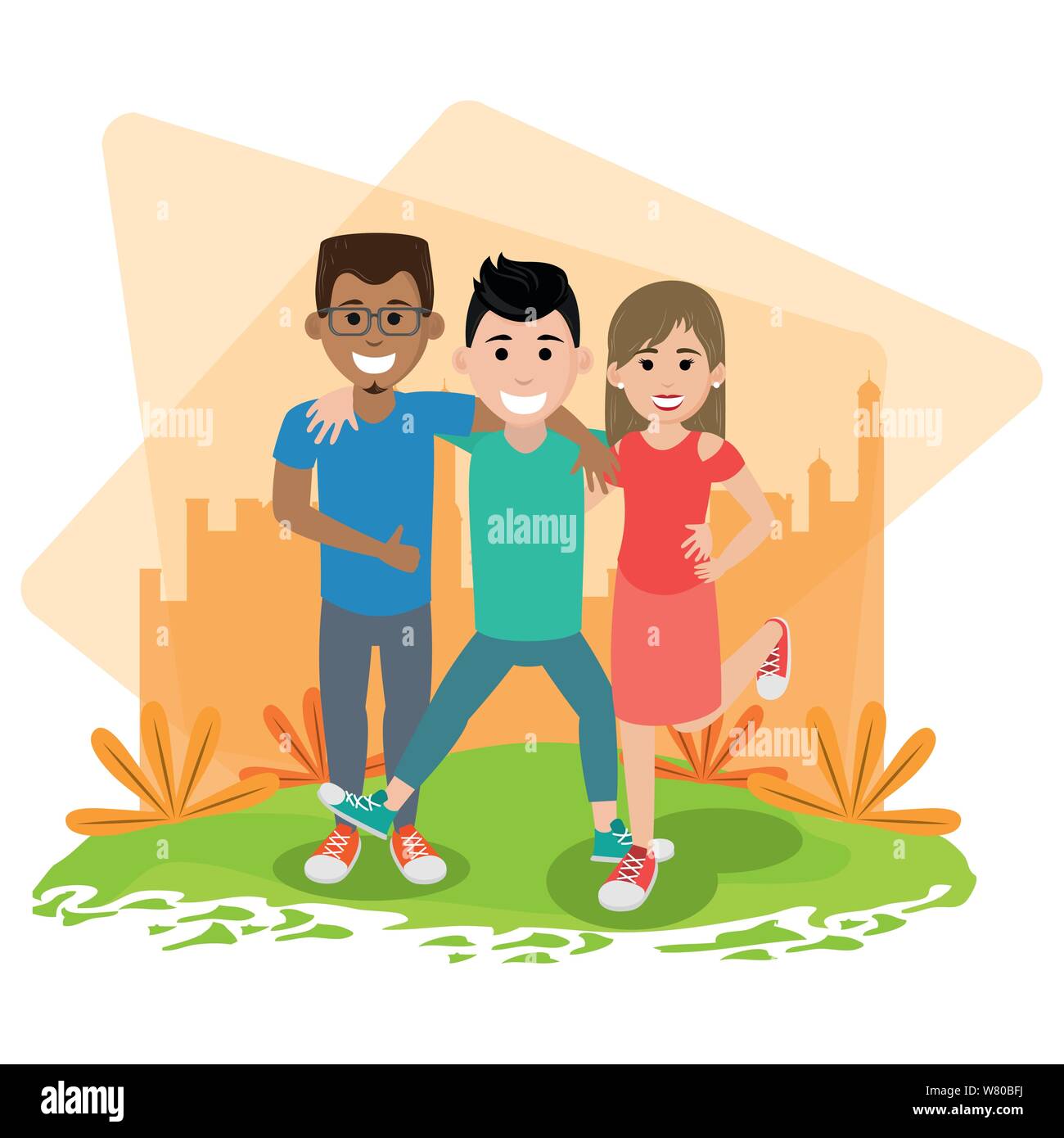 Going Out With Friends Clipart Image