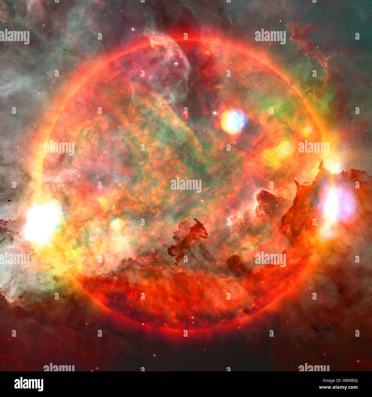 Extremely hot star. Liquid plasma. Cosmic art. Elements of this image ...