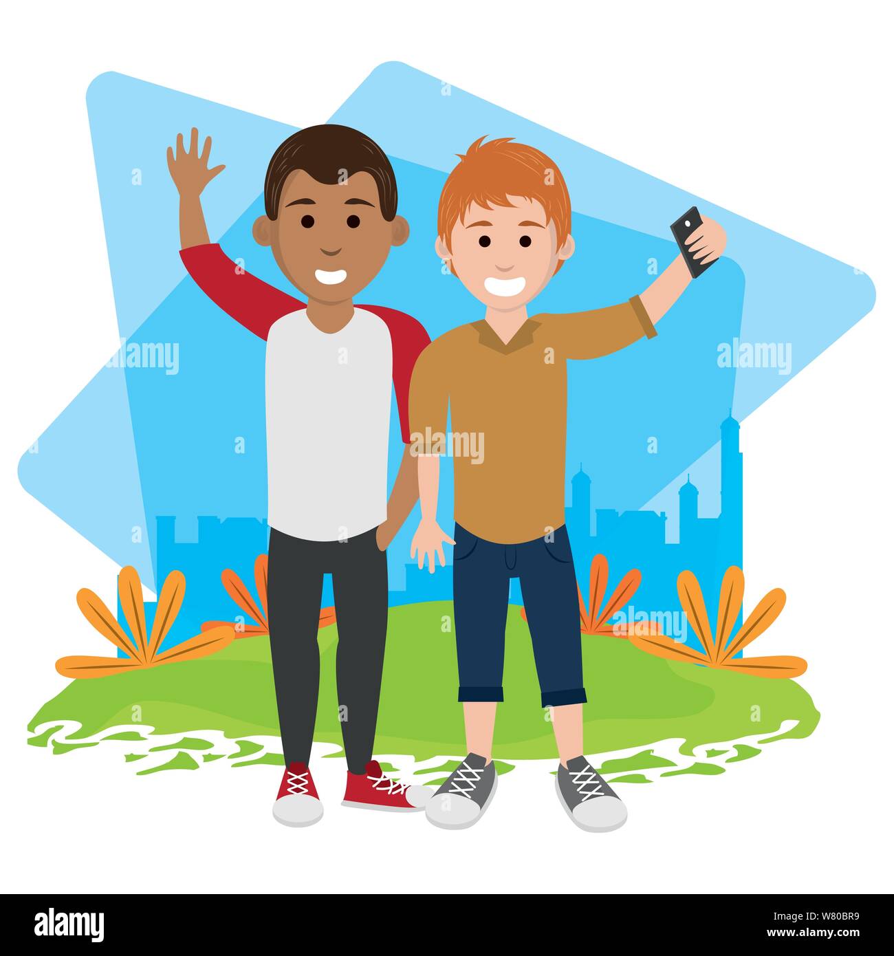 friends youth men people cartoon Stock Vector Image & Art - Alamy