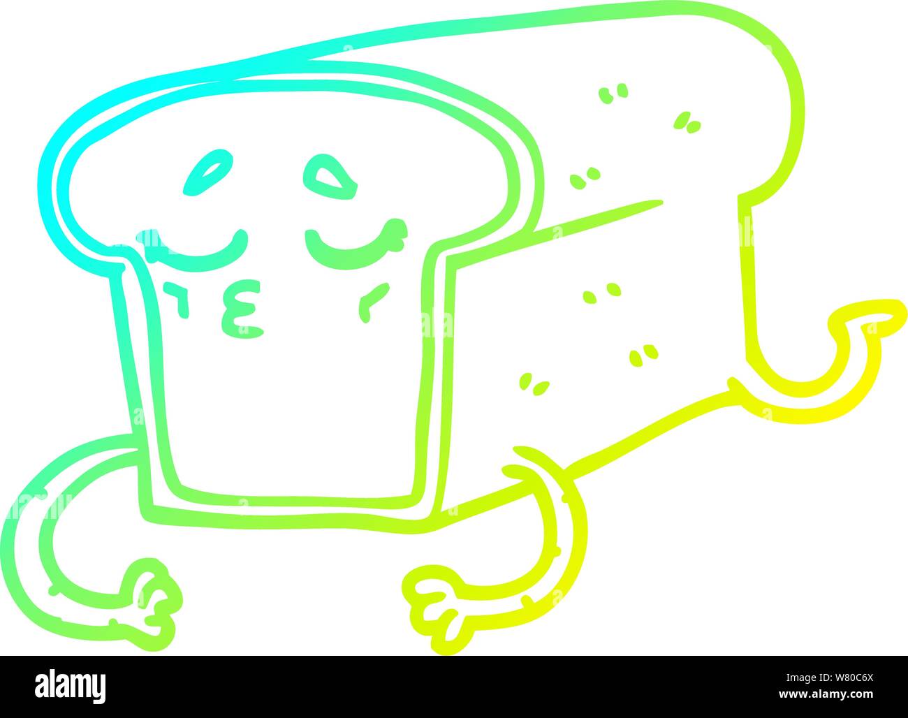 cold gradient line drawing of a cartoon loaf of bread Stock Vector ...