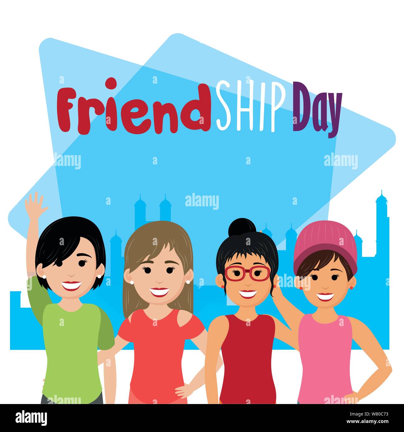 friendship day happy youth cartoon Stock Vector Image & Art - Alamy