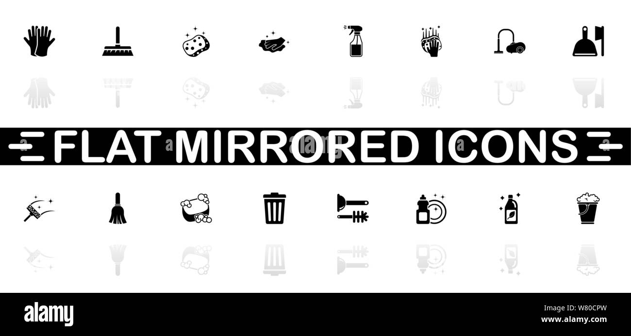 Cleaning icons - Black symbol on white background. Simple illustration ...