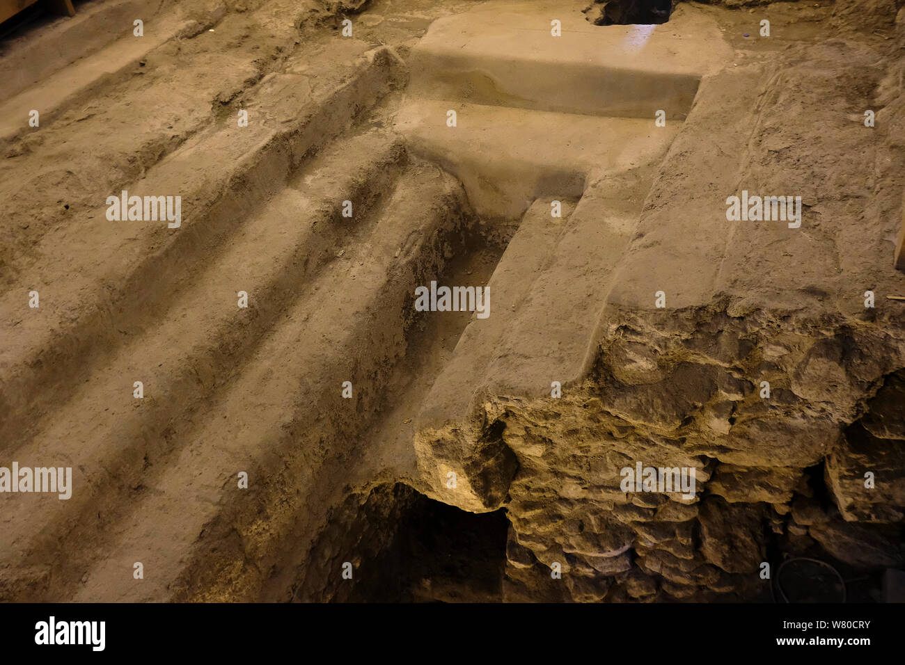 Rock cut Mikveh Jewish ritual purification bath from the second temple ...