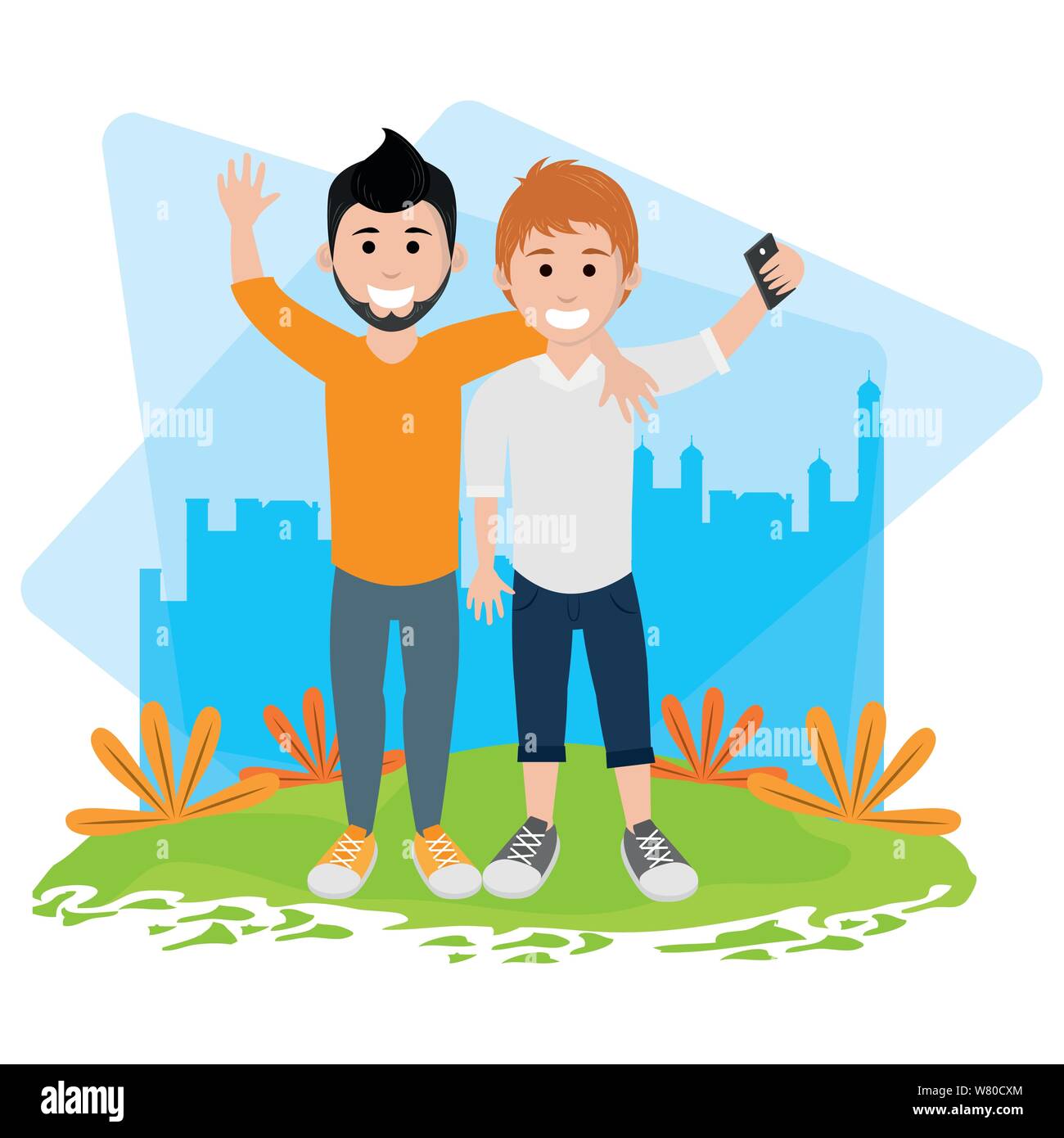 friends youth men people cartoon Stock Vector Image & Art - Alamy