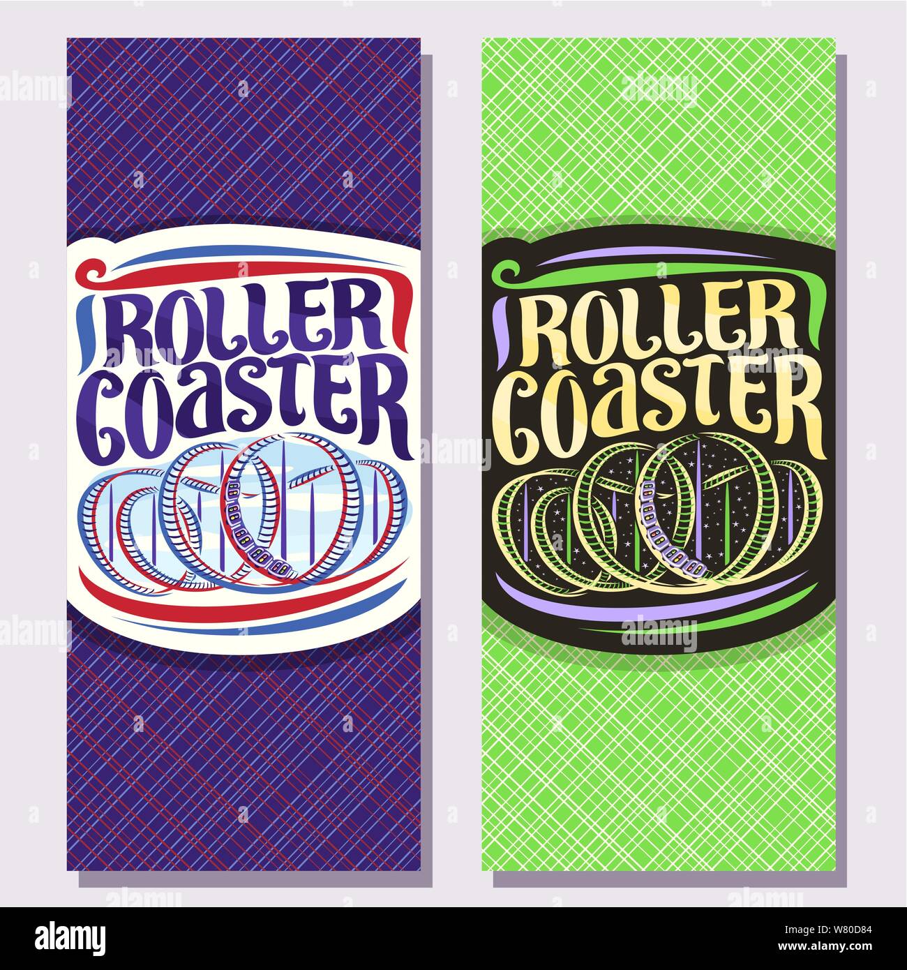 Rollercoaster family attraction park Stock Vector Images - Alamy