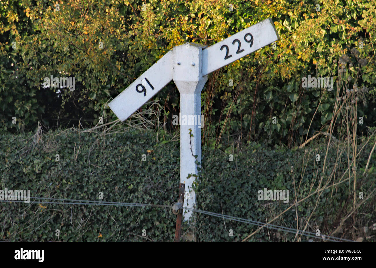 A level or gradient sign by the side of the railway track of the West ...