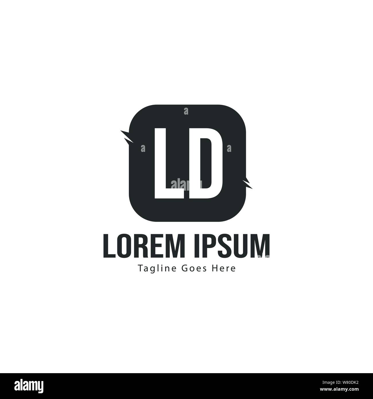 Initial LD logo template with modern frame. Minimalist LD letter logo ...