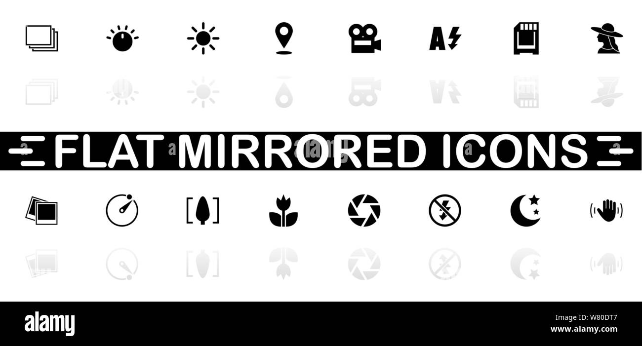 Photo Mode icons - Black symbol on white background. Simple ...