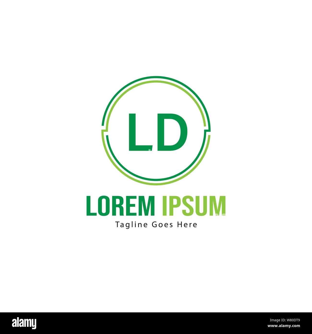 Initial LD logo template with modern frame. Minimalist LD letter logo ...