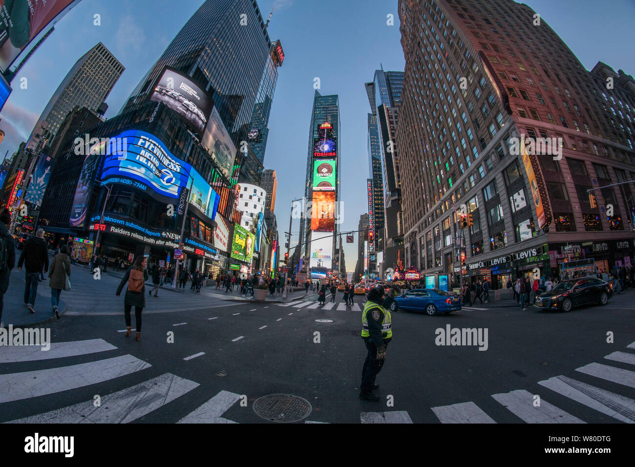 Times square in New York at dusk Stock Photo - Alamy