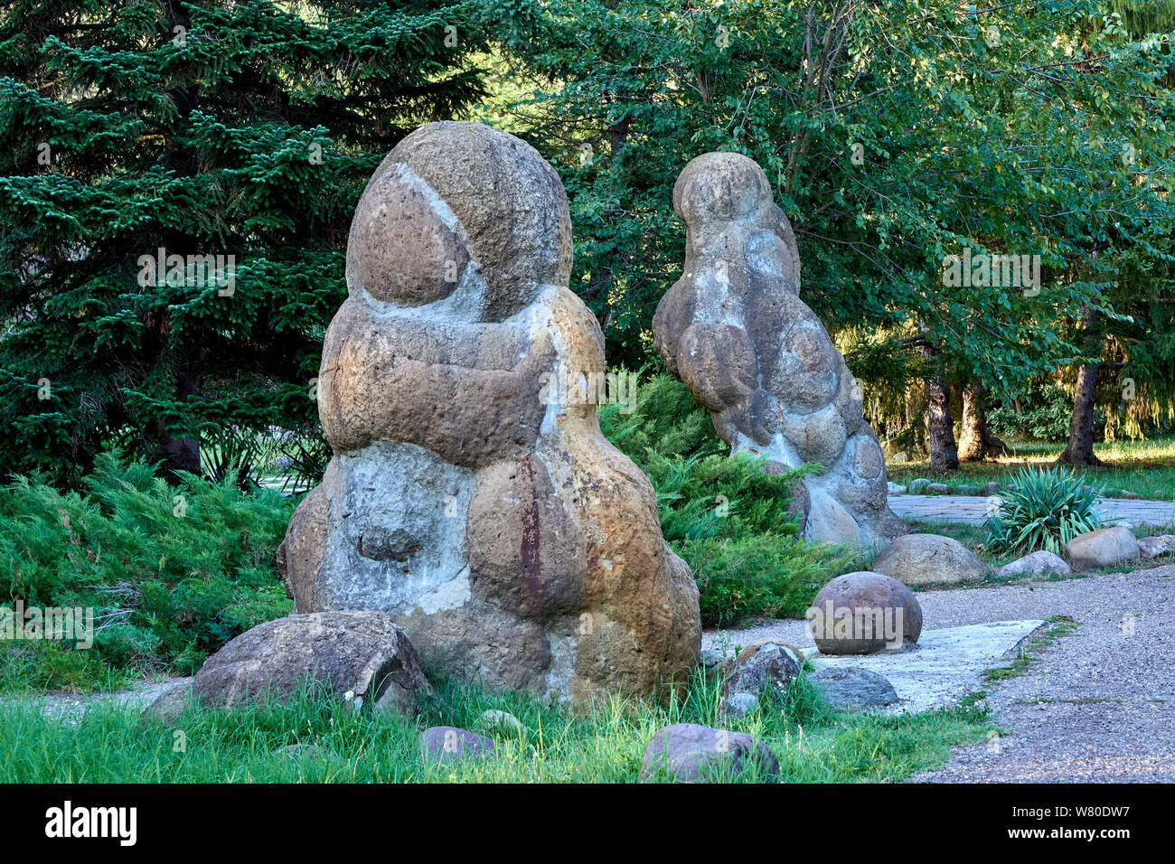 Petrified ammonite, which looks like an alien resident, against the ...