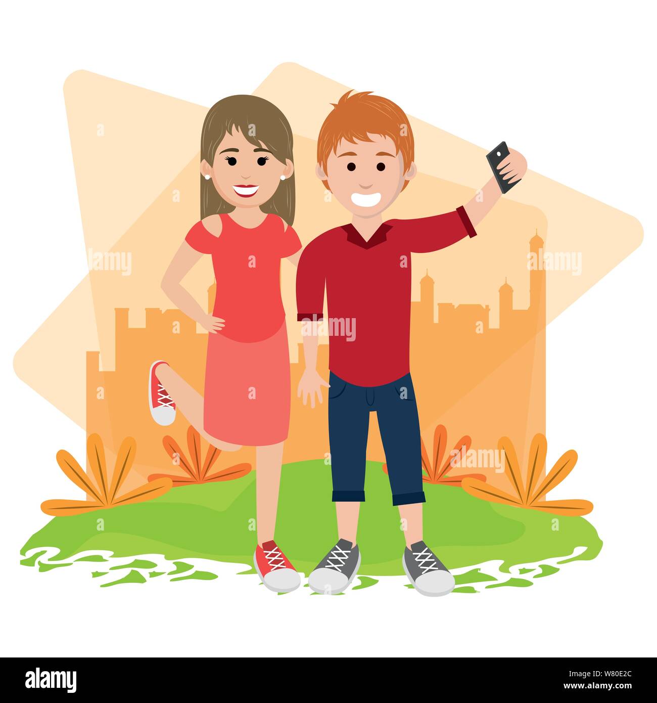 Group people embracing joy Stock Vector Images - Alamy