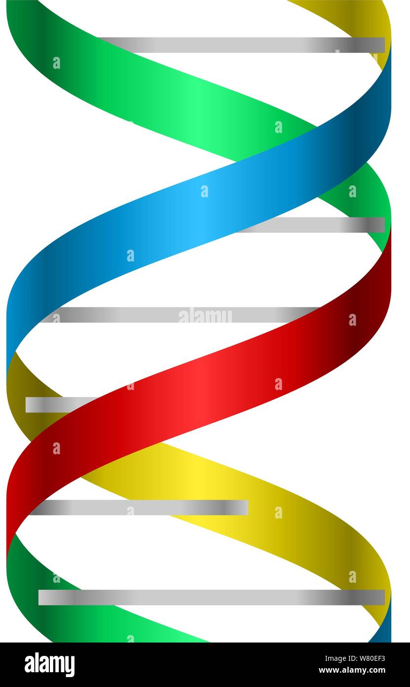 Vector illustration. Metallic and colorful dna strand logo icon image ...