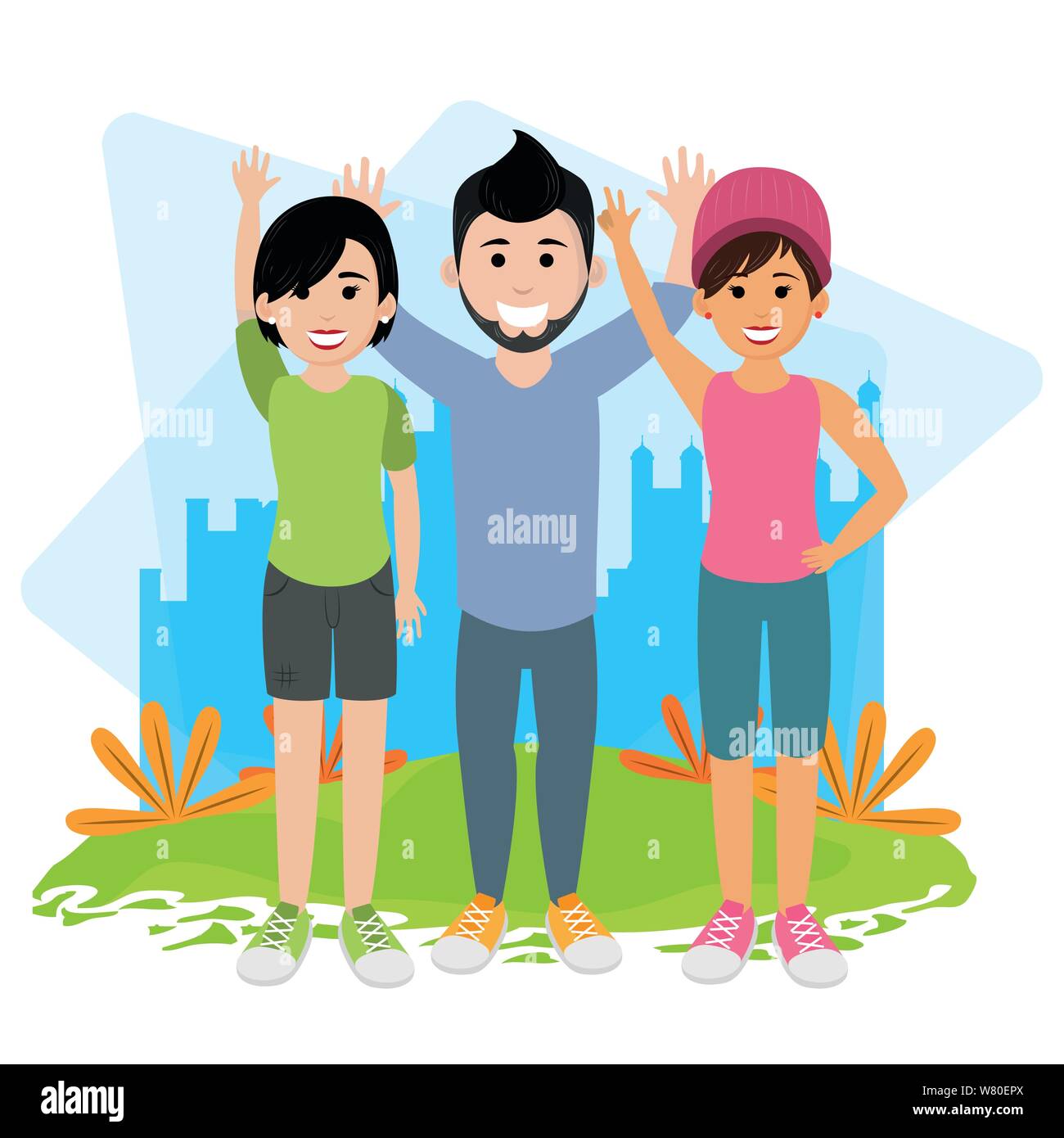 friends youth happy people cartoon Stock Vector Image & Art - Alamy