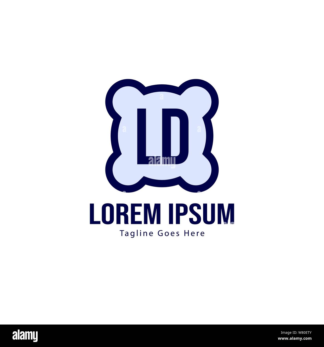Initial LD logo template with modern frame. Minimalist LD letter logo ...
