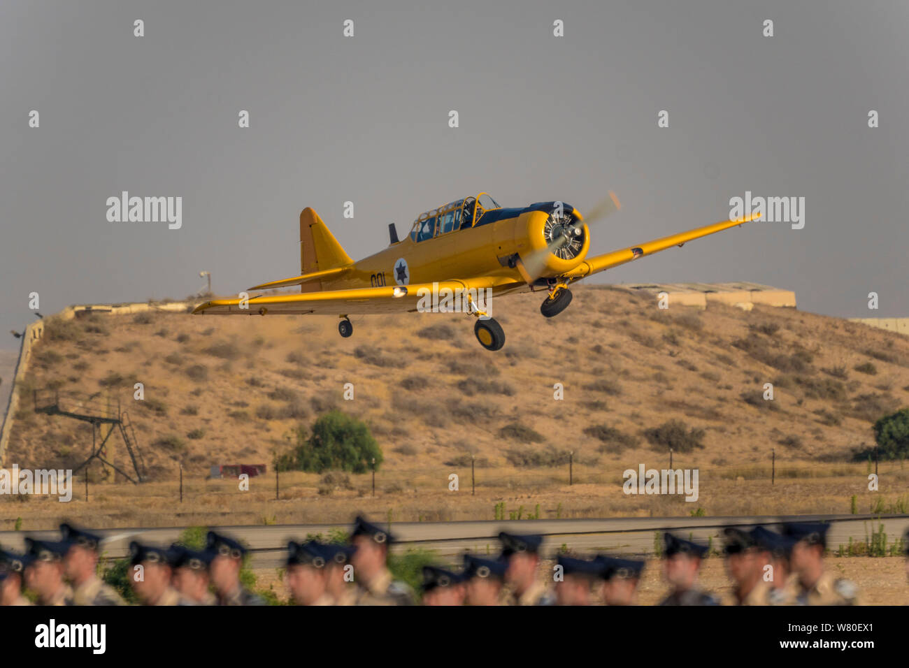 Israel. An old North American T-6 Texan/Harvard trainer aircraft Takes ...