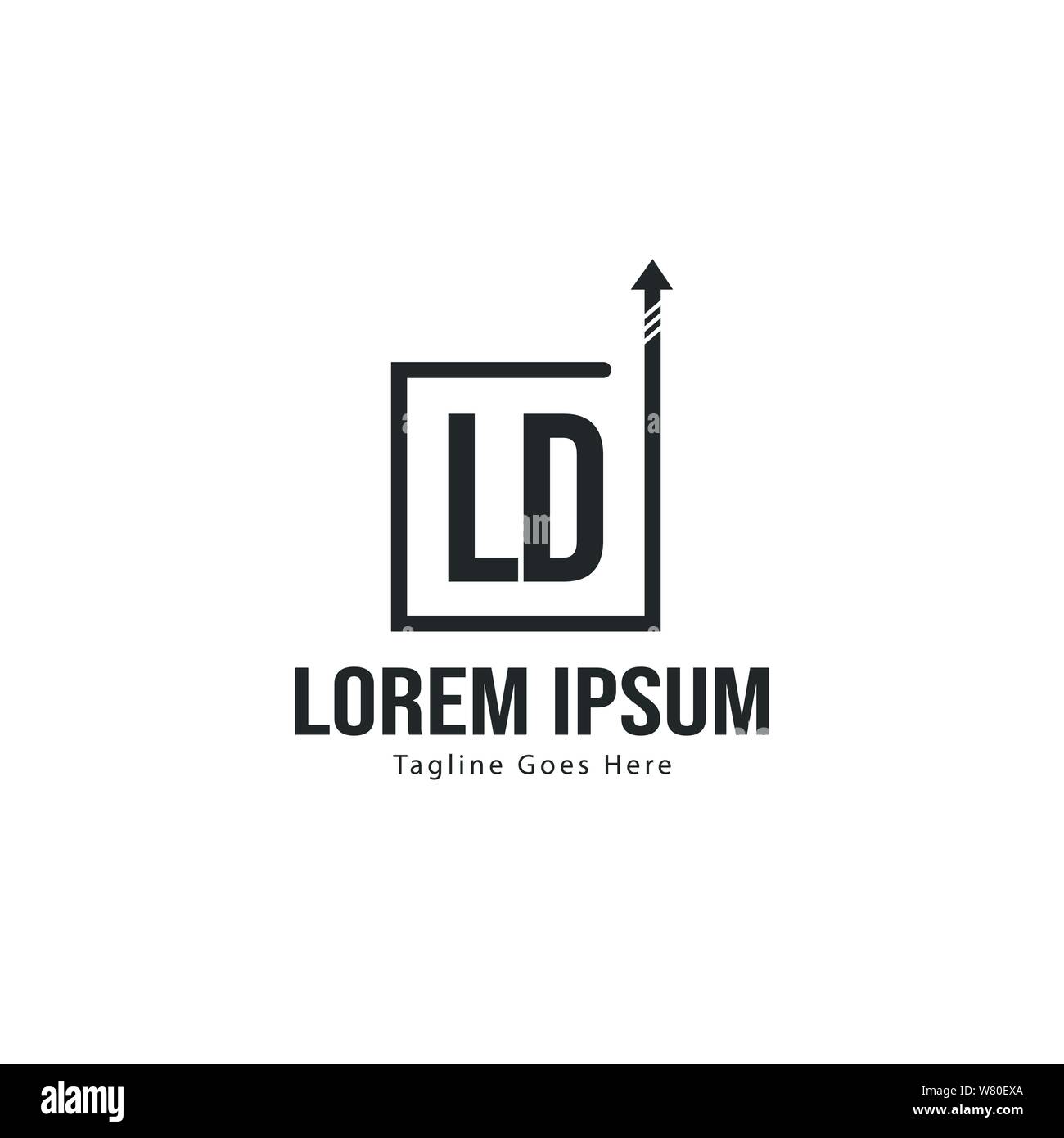 Initial LD logo template with modern frame. Minimalist LD letter logo ...
