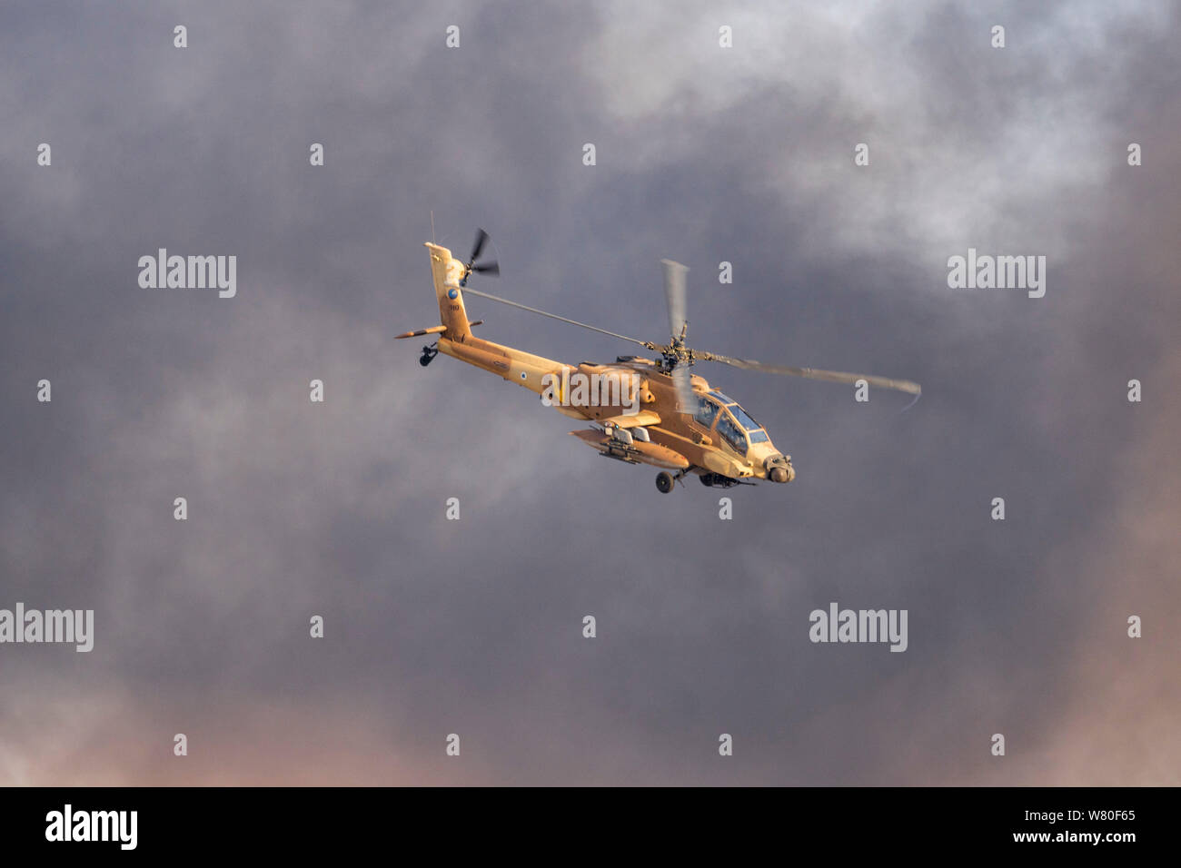 Israeli Air Force (IAF) AH-64 Apache attack helicopter, known as "Saraf ...