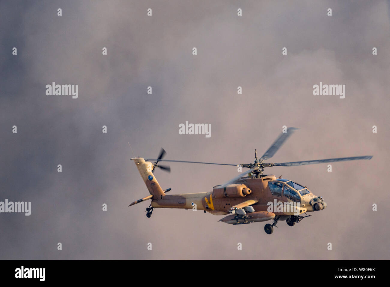 Israeli Air Force (IAF) AH-64 Apache attack helicopter, known as "Saraf ...