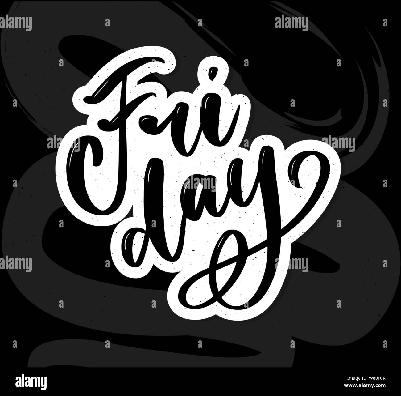 Hand lettering happy friday inscription isolated on white background ...