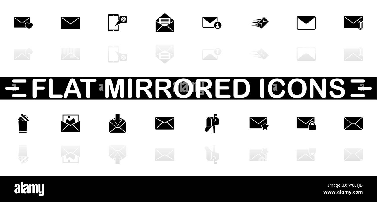 Mail icons - Black symbol on white background. Simple illustration ...