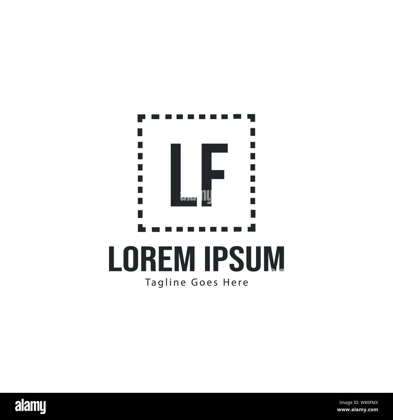 Initial LF logo template with modern frame. Minimalist LF letter logo vector illustration design ...