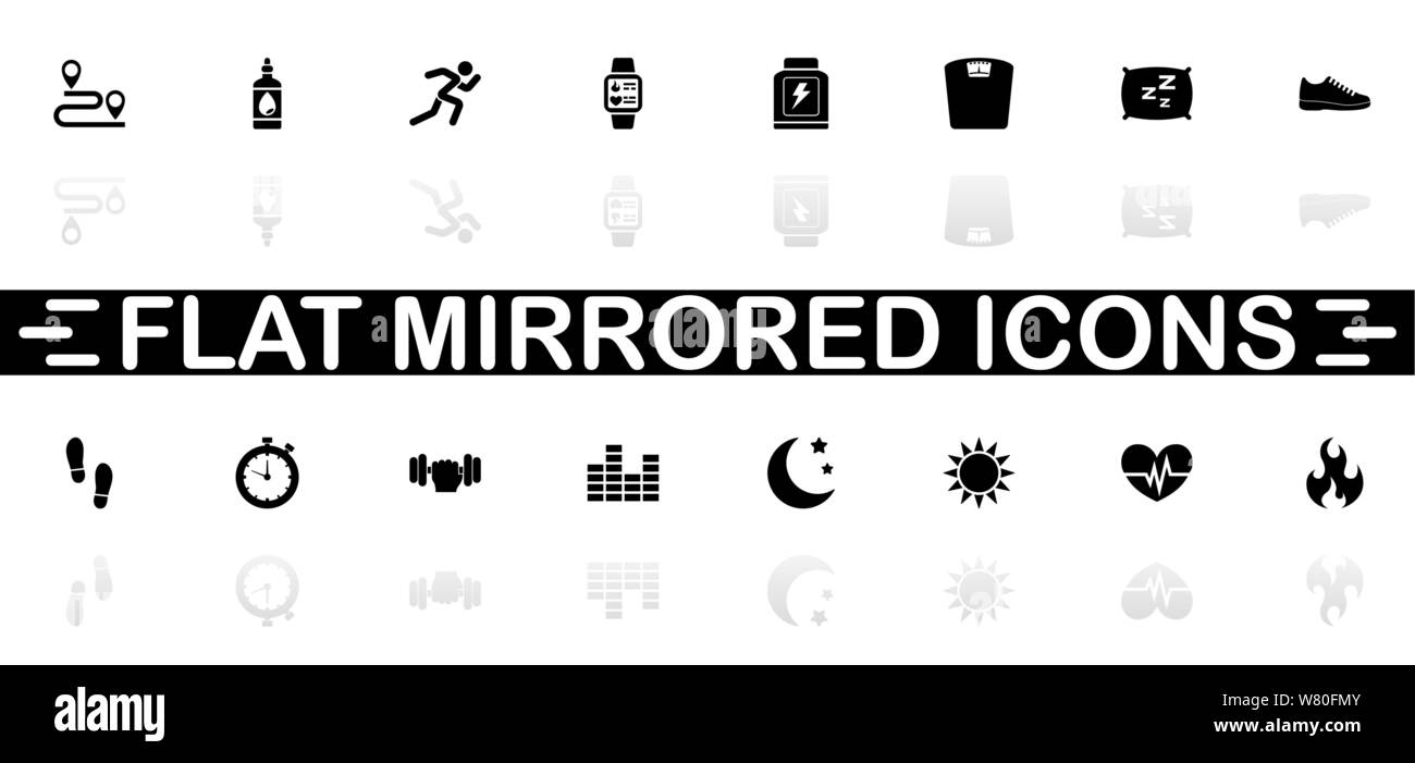 Activity Tracking icons - Black symbol on white background. Simple ...