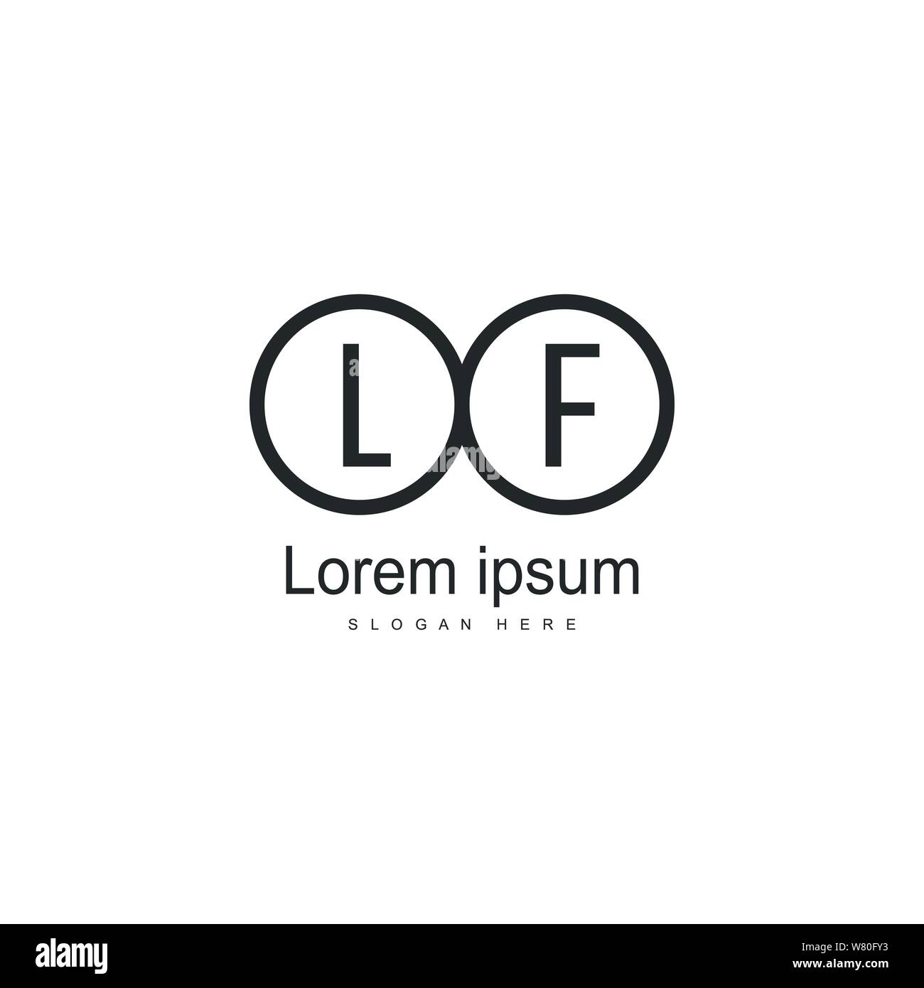 Initial LF logo template with modern frame. Minimalist LF letter logo ...