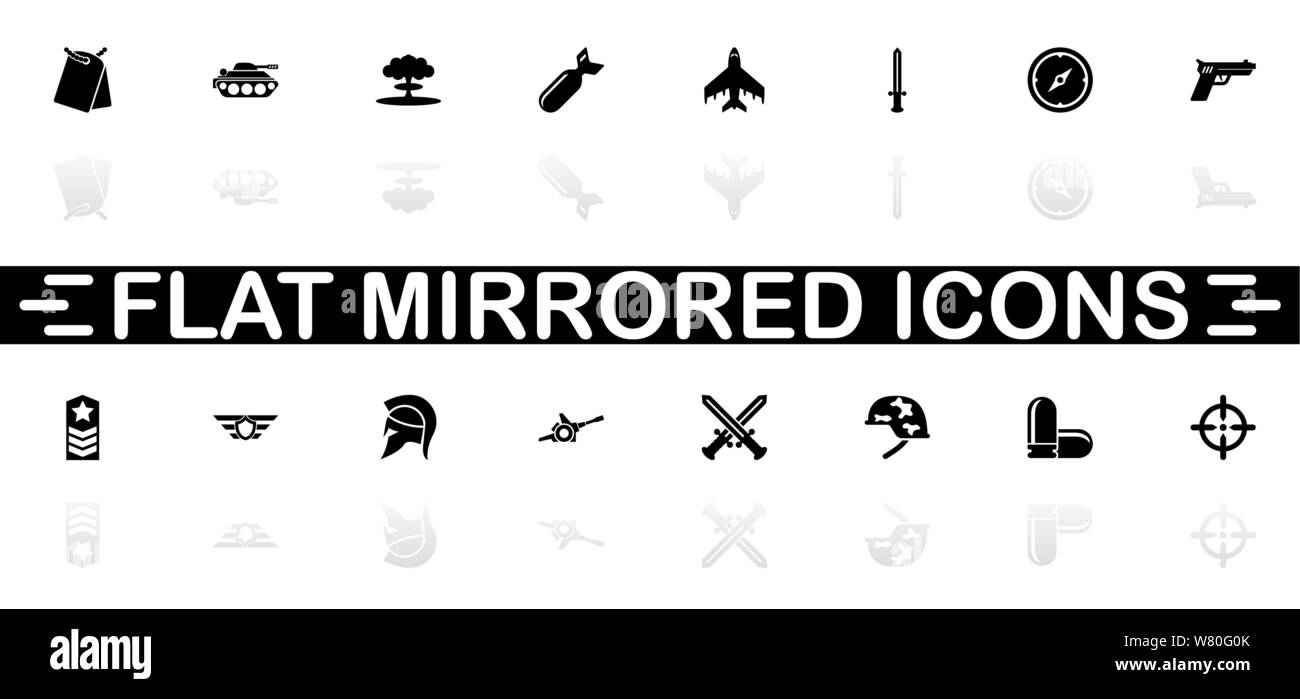 War icons - Black symbol on white background. Simple illustration. Flat ...