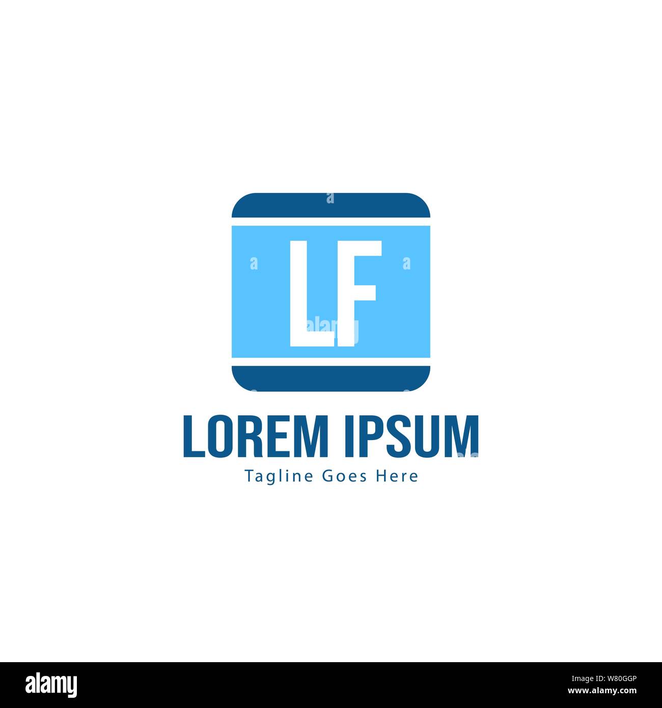 Initial LF logo template with modern frame. Minimalist LF letter logo vector illustration design ...