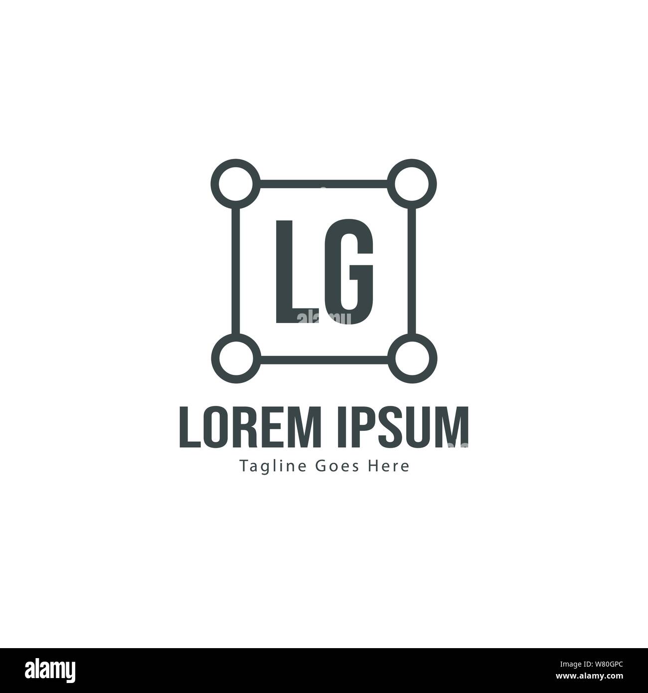 Initial LG logo template with modern frame. Minimalist LG letter logo ...