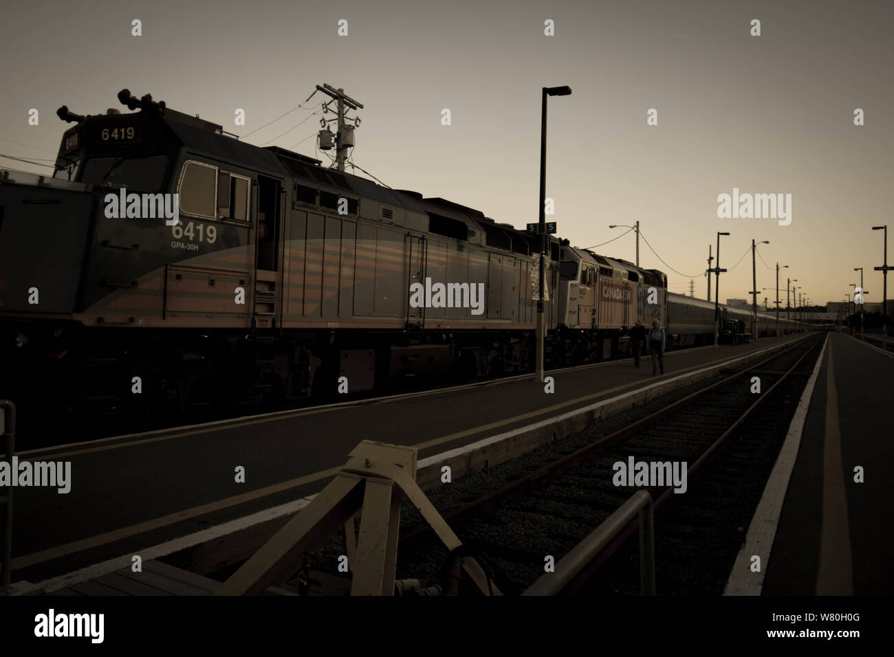 Train Halifax Nova Scotia arrived Diesel Toronto Diesel fast overnight service sleeper lights ...