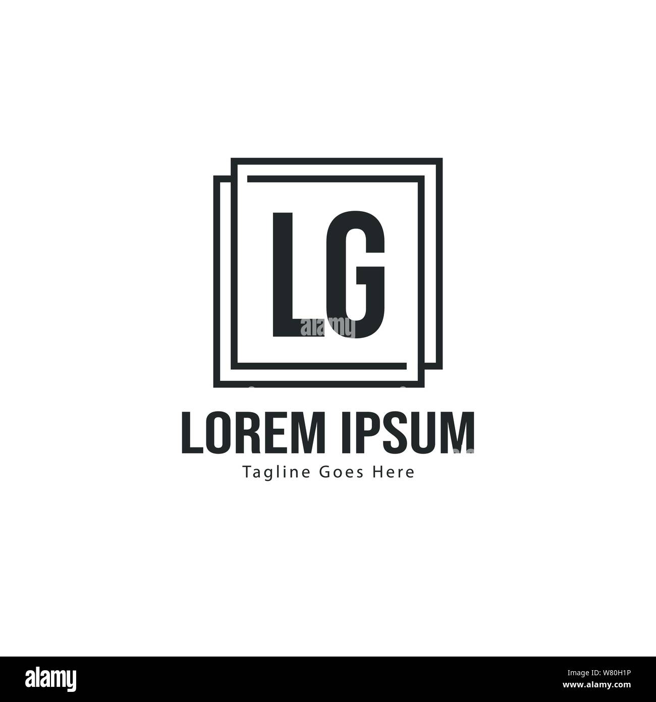 Initial LG logo template with modern frame. Minimalist LG letter logo ...