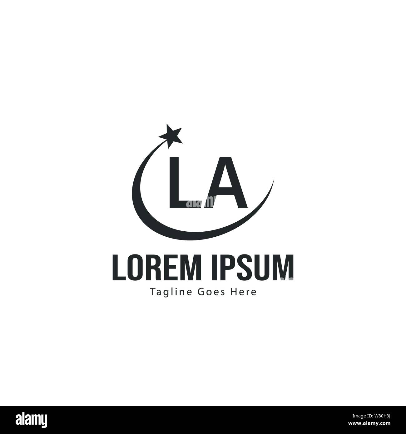 Initial LA logo template with modern frame. Minimalist LA letter logo ...