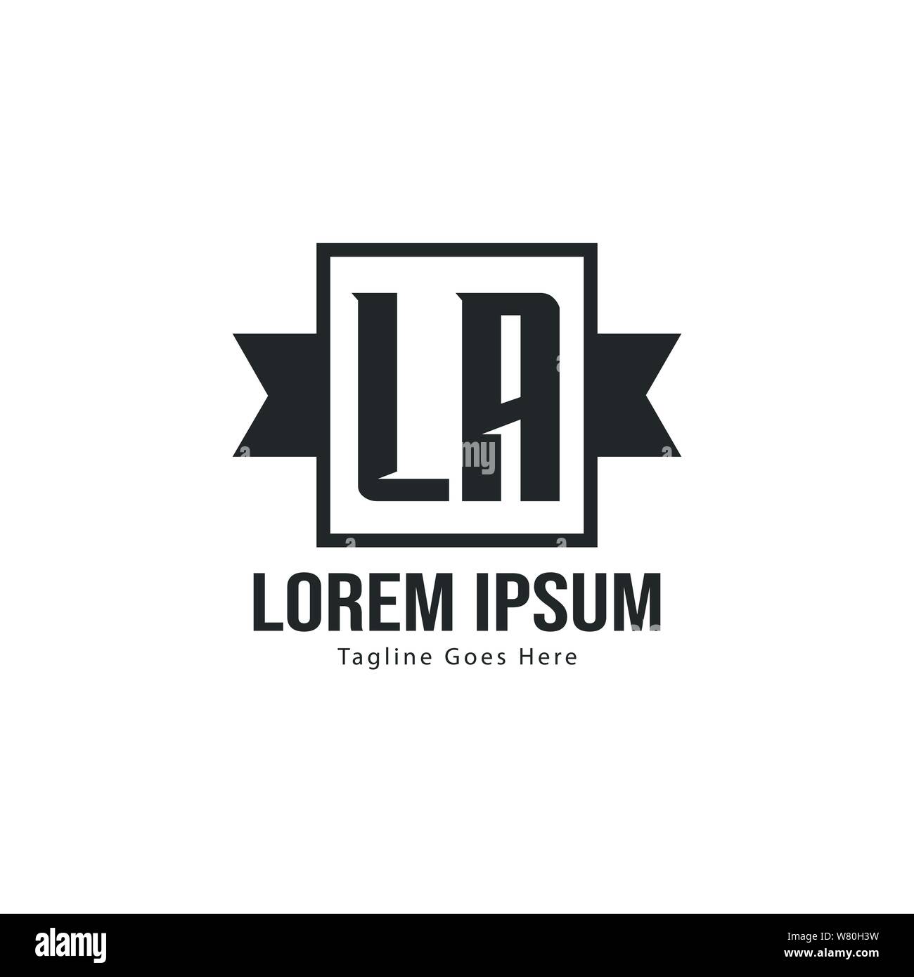 Initial LA logo template with modern frame. Minimalist LA letter logo ...