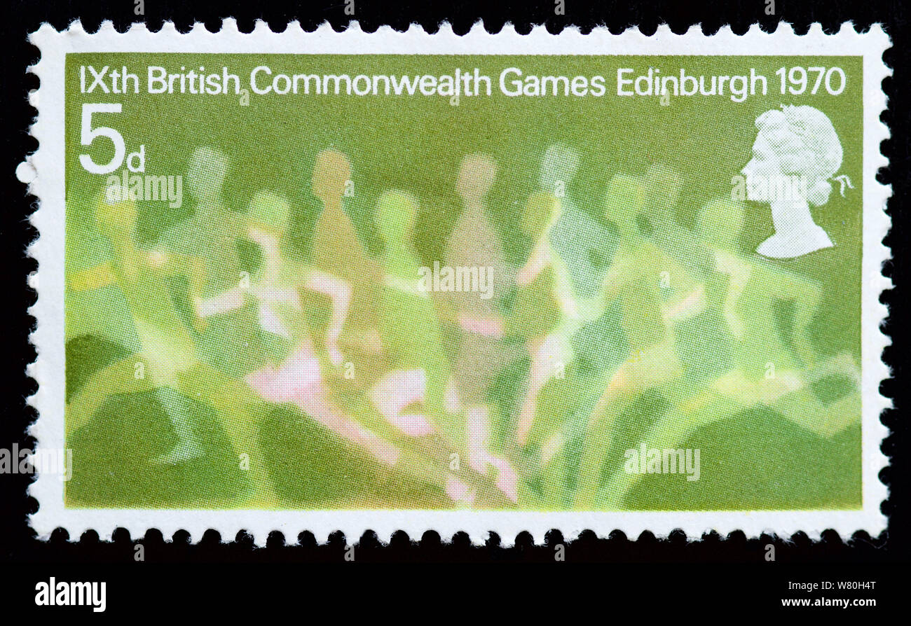 Great Britain Postage Stamp - British Commonwealth Games Stock Photo ...