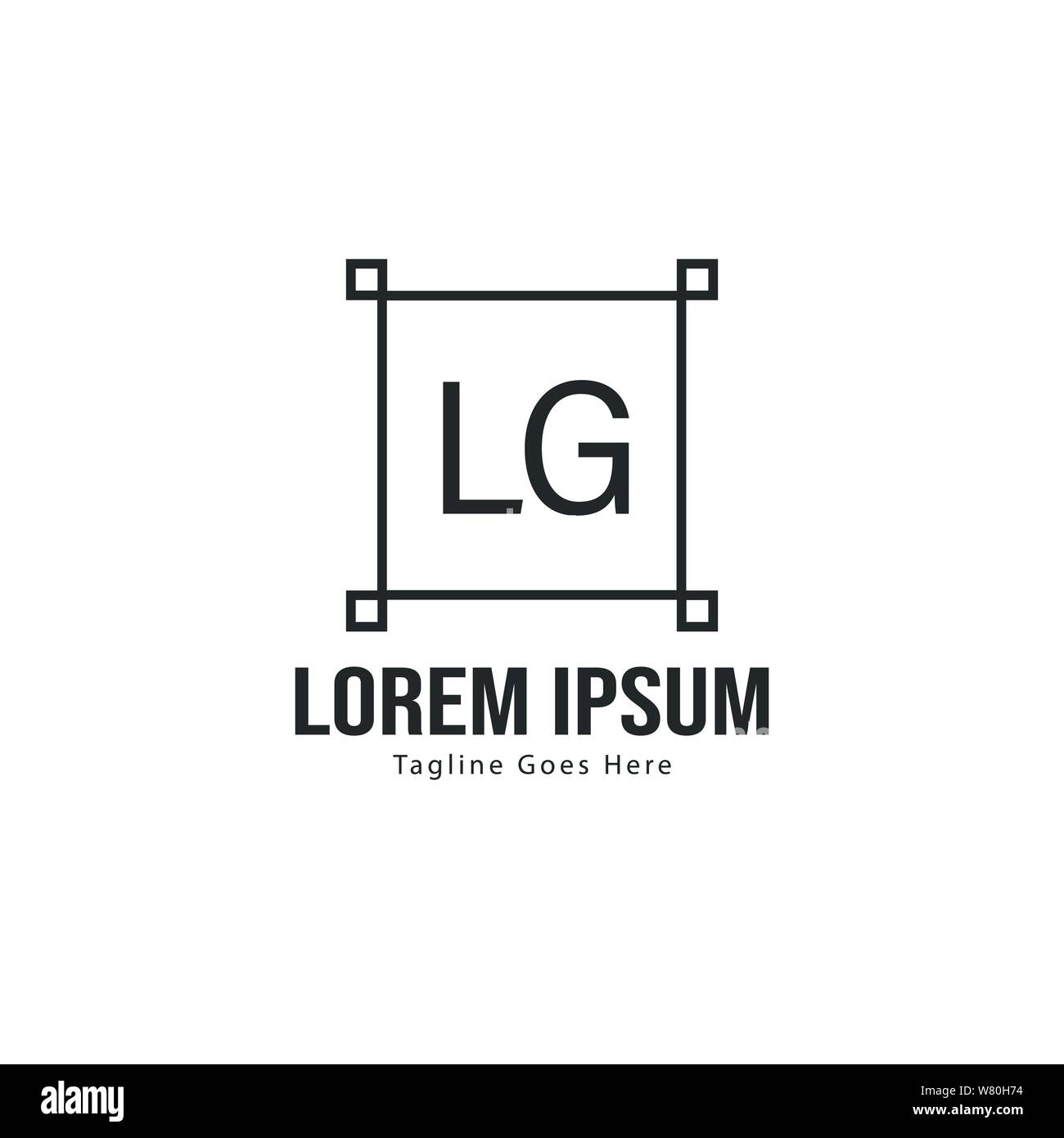 Initial LG logo template with modern frame. Minimalist LG letter logo ...