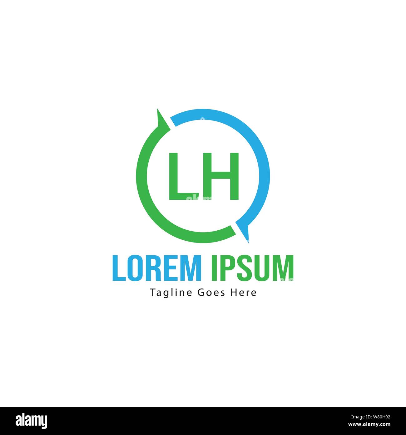 Initial LH logo template with modern frame. Minimalist LH letter logo ...