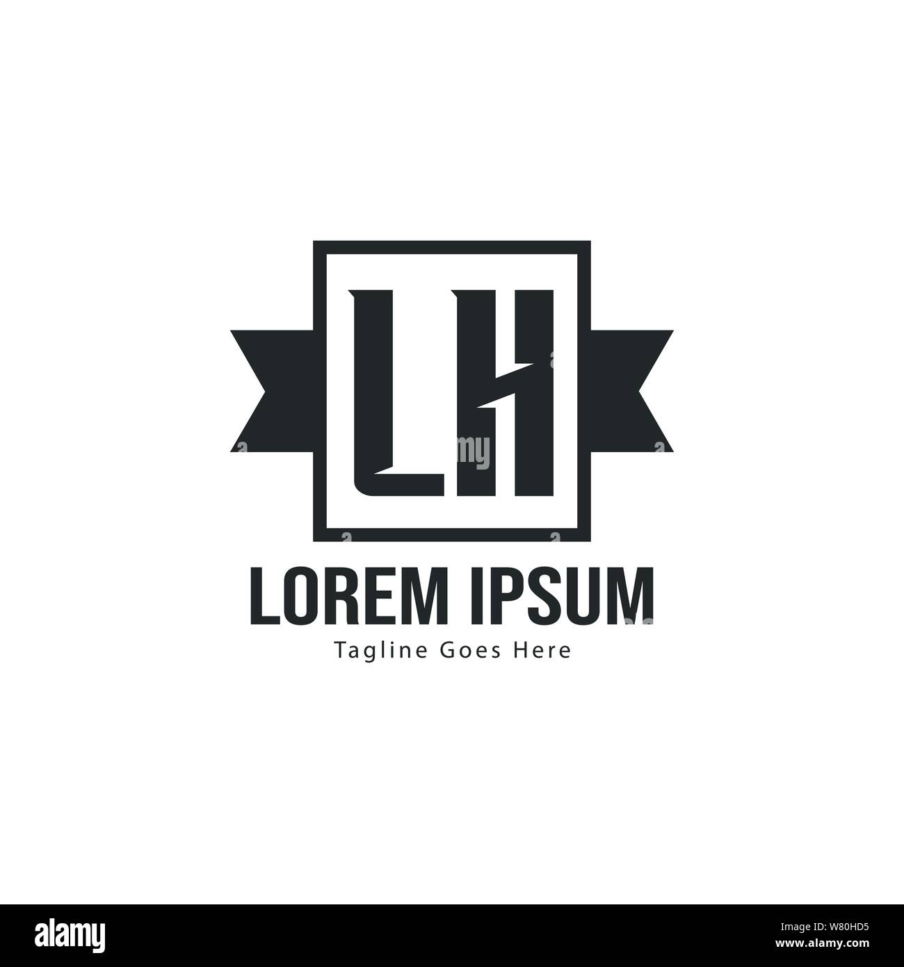 Initial LH logo template with modern frame. Minimalist LH letter logo ...