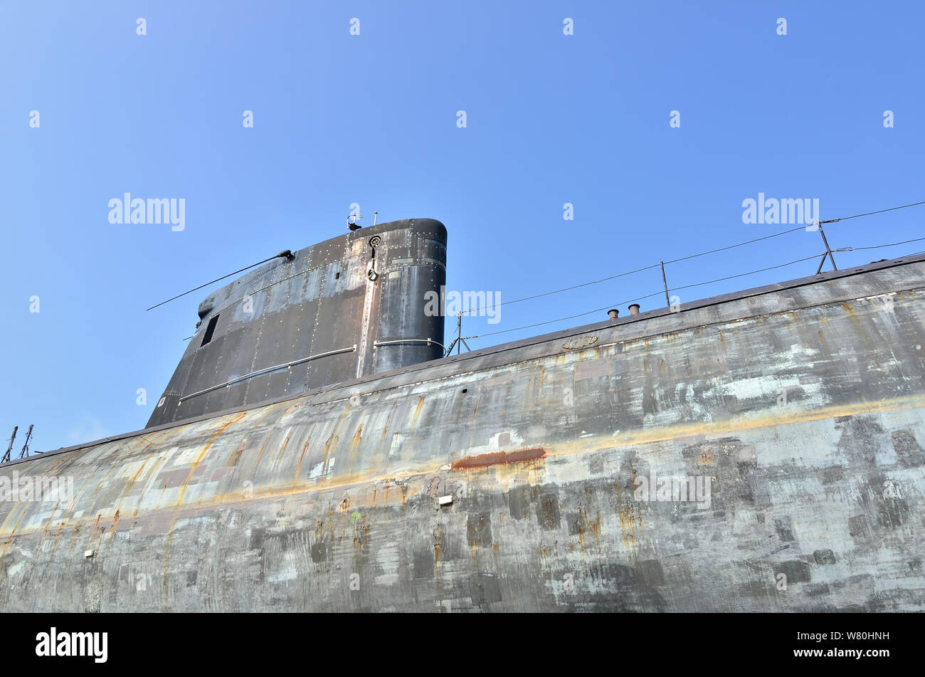 Close up of an old nuclear submarine Stock Photo - Alamy