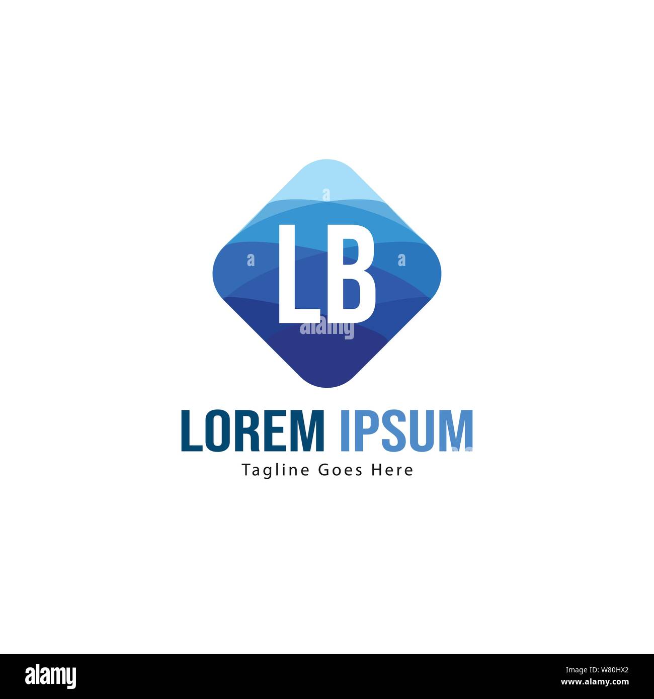 Initial LB logo template with modern frame. Minimalist LB letter logo ...