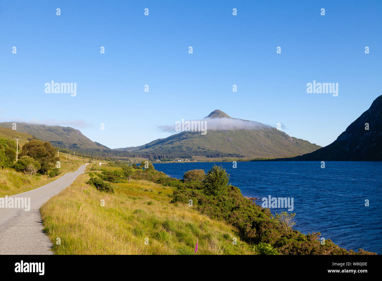 The distinctive shape of Ben Stack seen from Loch More Sutherland ...