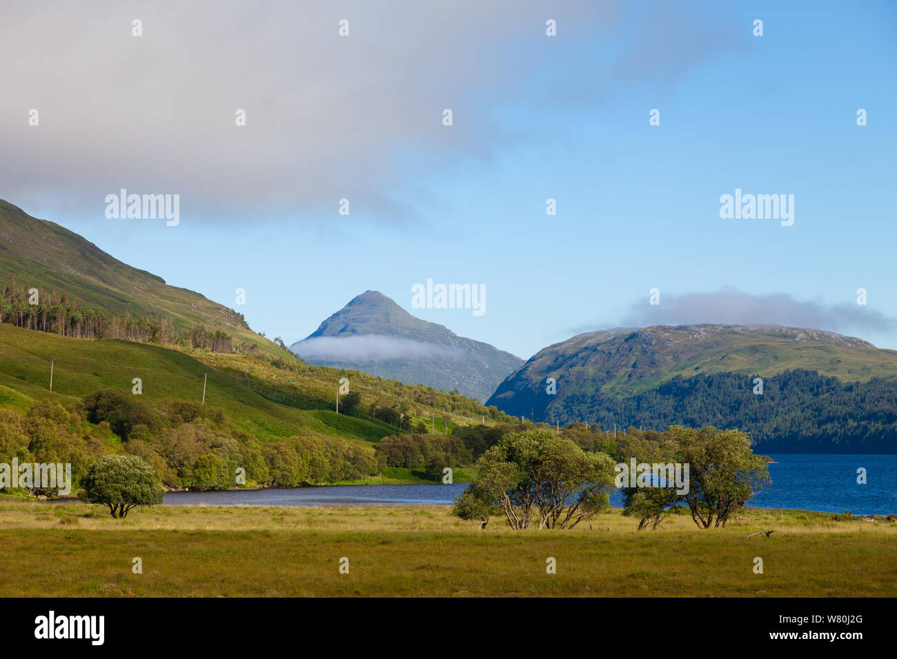The distinctive shape of Ben Stack seen from Loch More Sutherland ...
