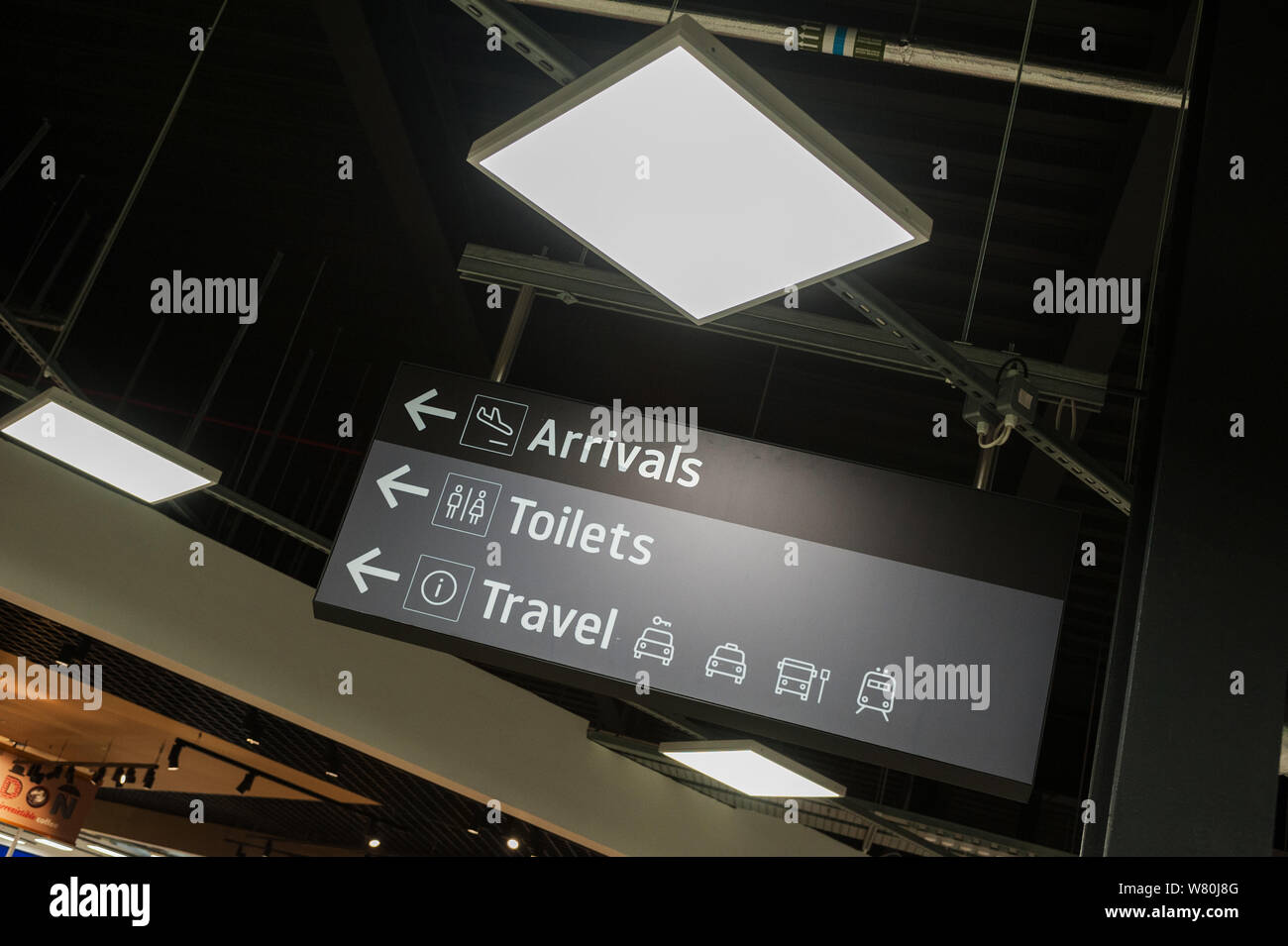Airport terminal information sign Stock Photo - Alamy